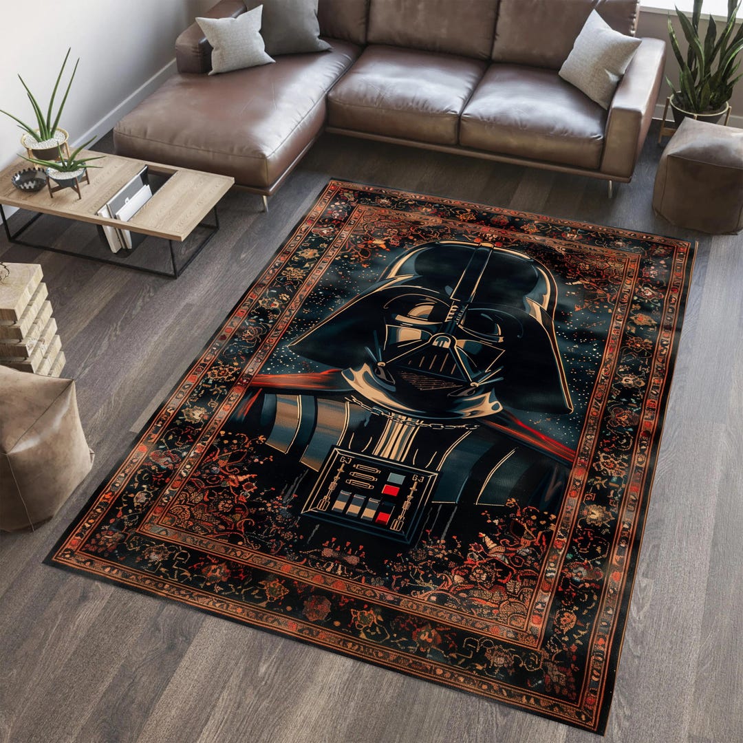 Oriental Star Wars Rug, Darth Vader Art Rug, Darth Vader Area Rug, Star ...