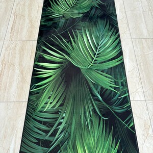 Palm Tree Leaves Runner, Jungle Leaf Runner, Rainforest Tropical Rug ...