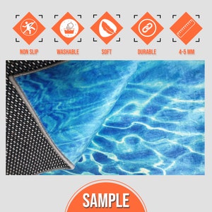 Sea Wave Rug, Beach Rug, Bright Turquoise Wave Rug, Sand Rug, Ocean ...