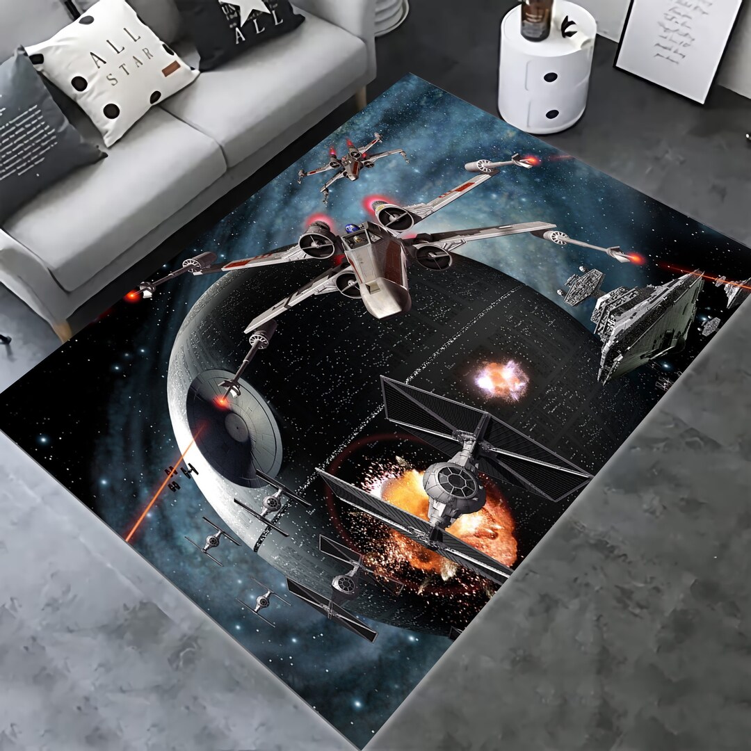 Star Wars Death Star Fight Rug, Star Wars Rug, Starwars Rug, Star Wars ...