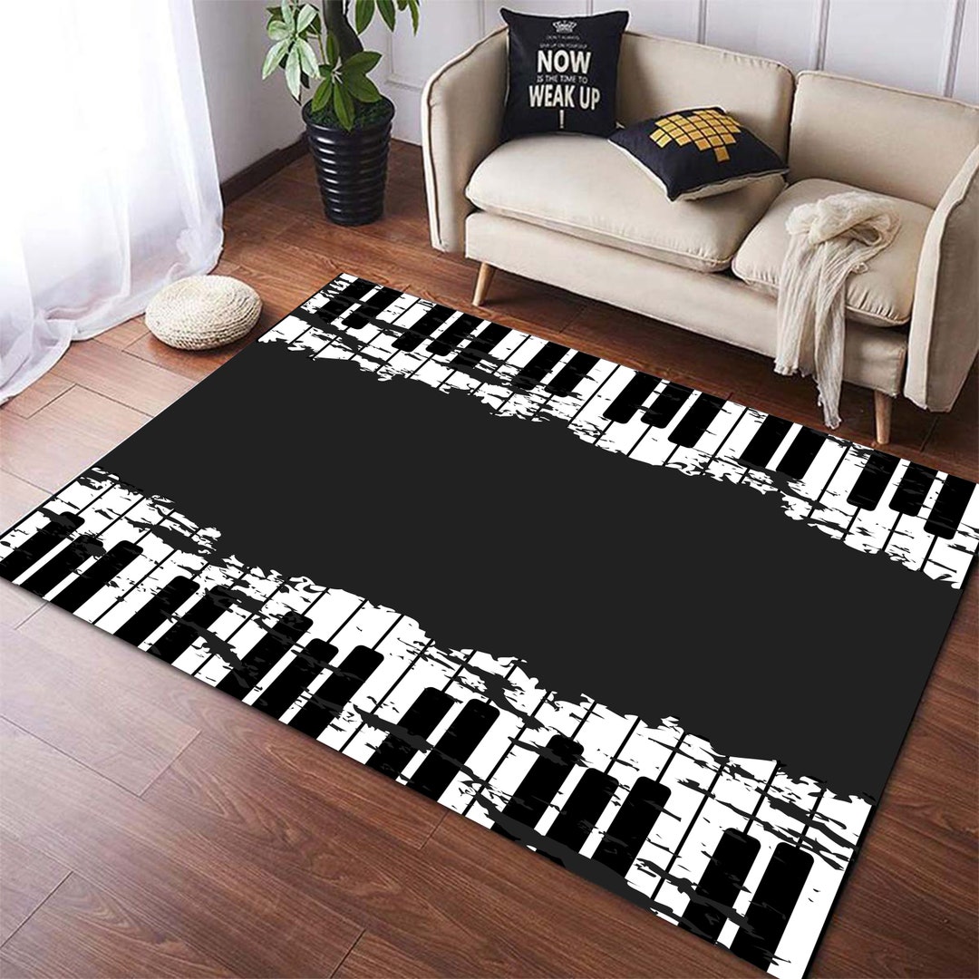 Piano Rug, Piano Keyboard Rug, Abstract Piano Rug, Art Piano Design Rug ...