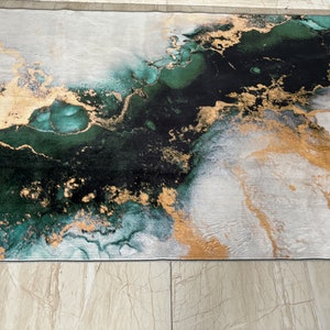 White and Green Marble Rug, Green Marble Texture Rug, Green White ...