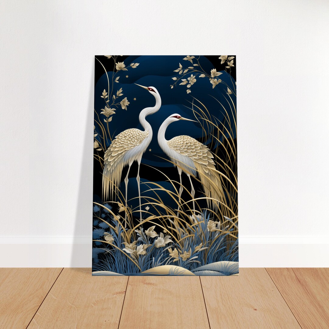 Crane Canvas Crane Wall Art Crane Poster Crane Wall Prints Crane Metal ...