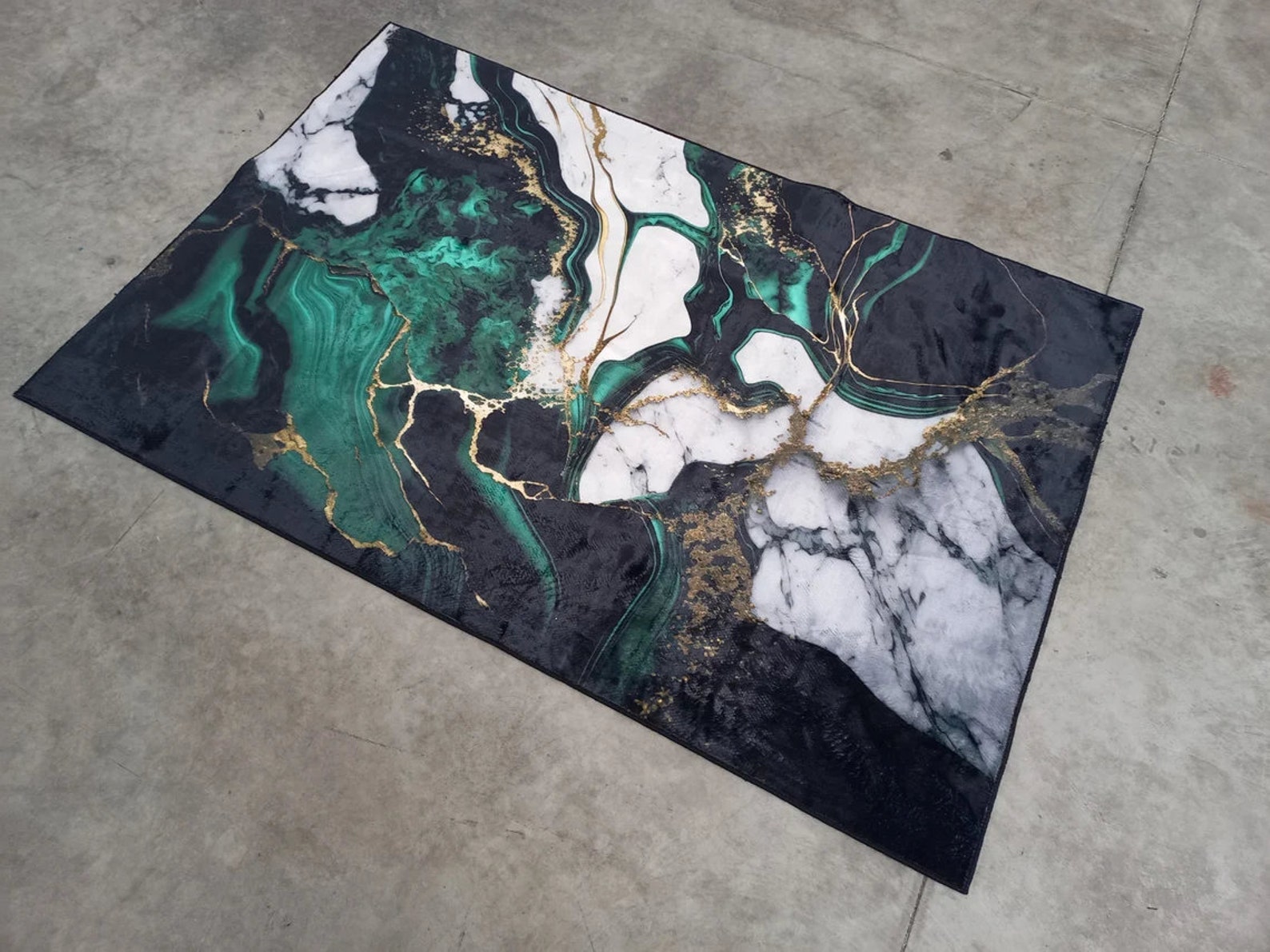 Green Marble Hallway Rug, Marble Runner, Green Gold Marble Rug, Marble ...