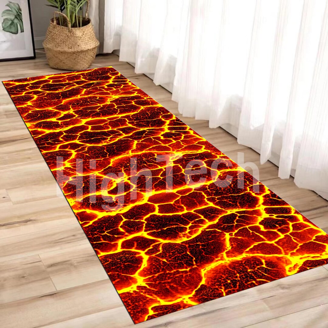Lava Rug, Lava Long Rug, Hot Lava Runner Rug, Lava Decor Rug, Volcano ...