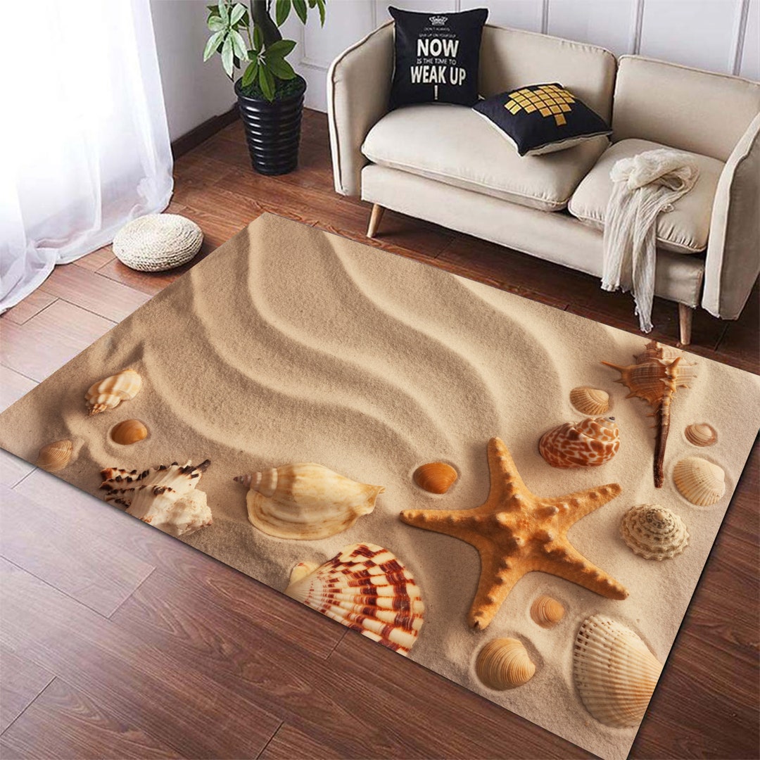 Sand Rug, Starfish Rug, Shells Rug, Sea Rug, Beach Rug, Sea Coast Rug ...