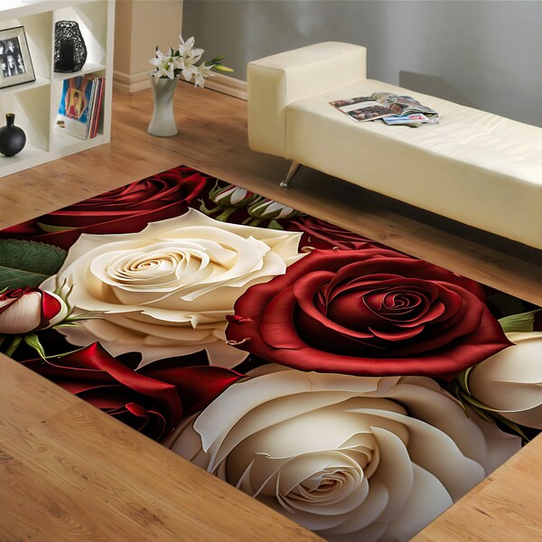 Rug With Roses - Etsy