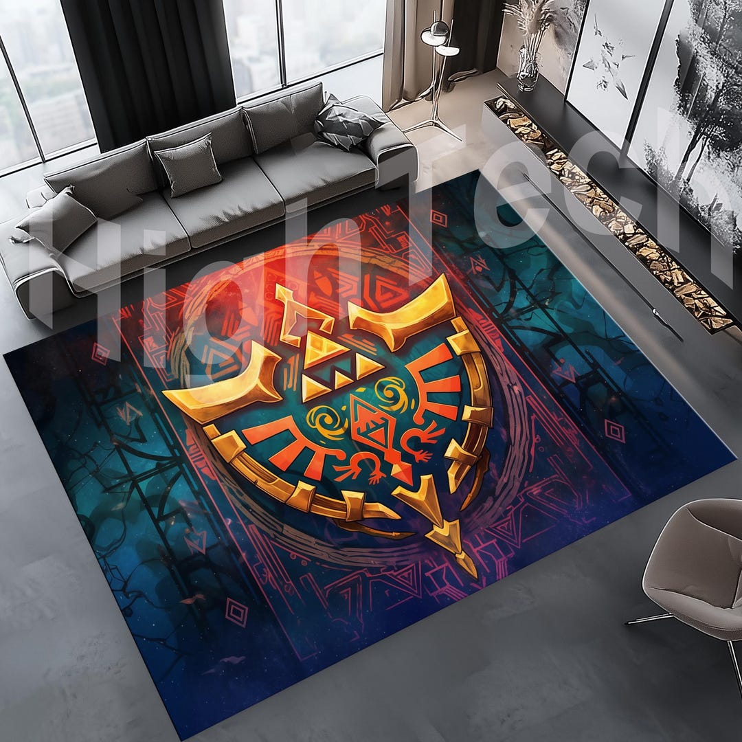 Zelda Logo Design Rug, Zelda Logo Rug, Zelda Rug, Zelda Runner, Zelda ...