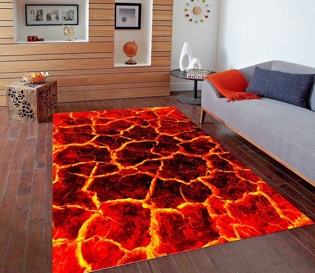 Bright Color Lava Look Rug, Lava Rug, Lava Carpet, the Floor is Hot ...