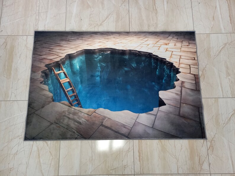 3D Huge Crack in Living Room Rug 3D Rug Illusion Rug - Etsy
