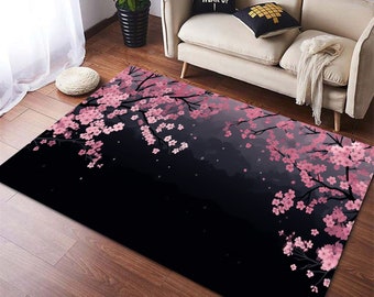 Cherry Blossom Rug, Pink Cherry Blossom, Nature Rug, Beautiful Flowers ...