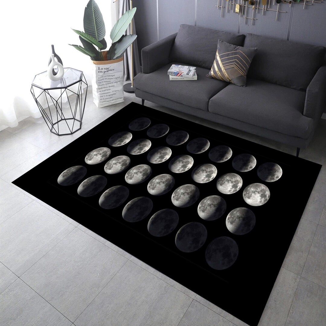 Moon Phases Rug, Moon Rug, Moon Area Rug, Moon Gift Rug - Etsy