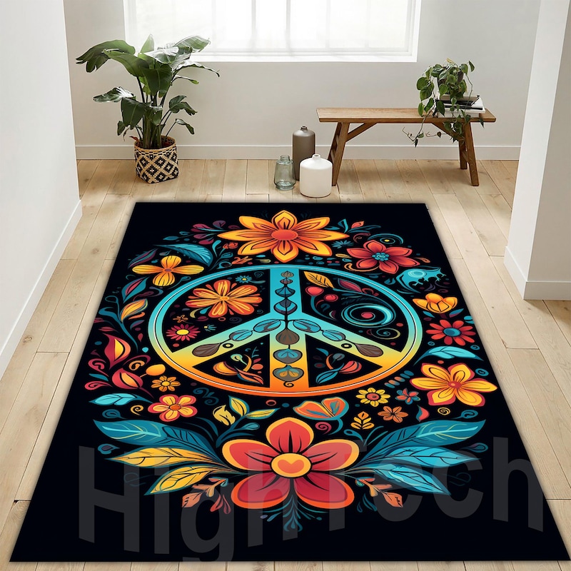 Floral Peace Sign - Etsy