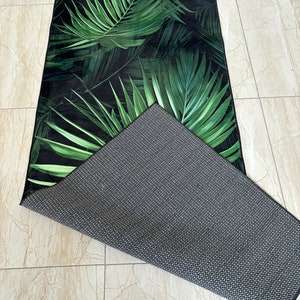 Palm Tree Leaves Runner, Jungle Leaf Runner, Rainforest Tropical Rug ...