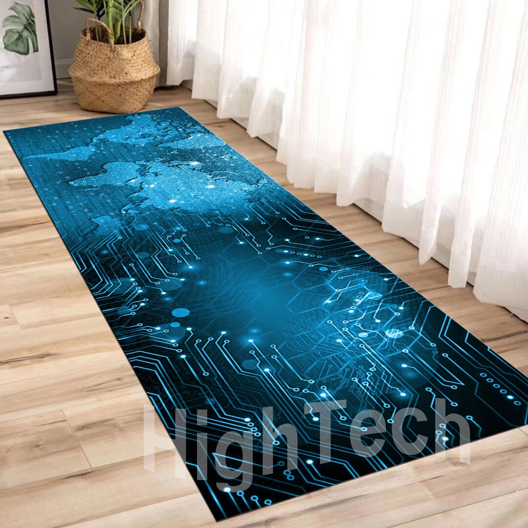 High Speed Rug, World Map Technology Rug, World Map Rug, High Speed ...
