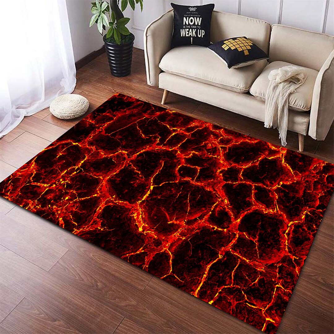 Lava Rug, Lava Carpet, the Floor is Hot Lava Rug, Lava Look Rug, Fire ...
