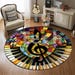 Clef Rug, Navy Blue Clef Rug, Stained Glass Clef Art Rug, Music Rug ...