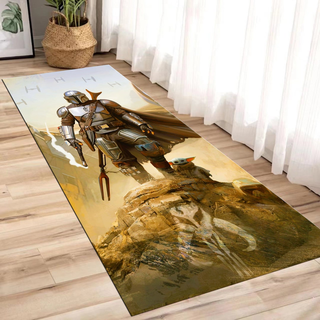 Mandalorian Grogu Rug, Mandalorian Long Rug, Star Wars Hallway Rug ...