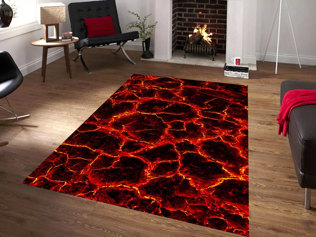 Lava Rug, Lava Carpet, the Floor is Hot Lava Rug, Lava Look Rug, Fire ...