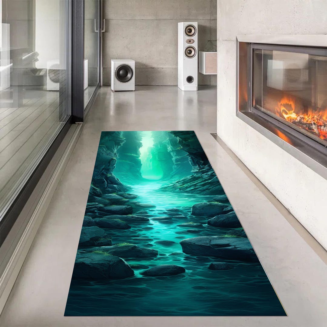 River Rug, River Runner, 3D Look Nature Runner, 3D Runner, Illusion ...