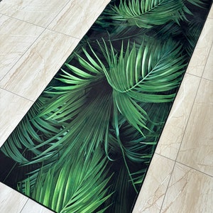 Palm Tree Leaves Runner, Jungle Leaf Runner, Rainforest Tropical Rug ...