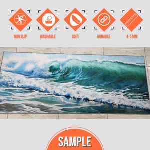 Ocean Waves Runner, Surfing Waves Runner, Beach Runner, Clear Sea Rug ...