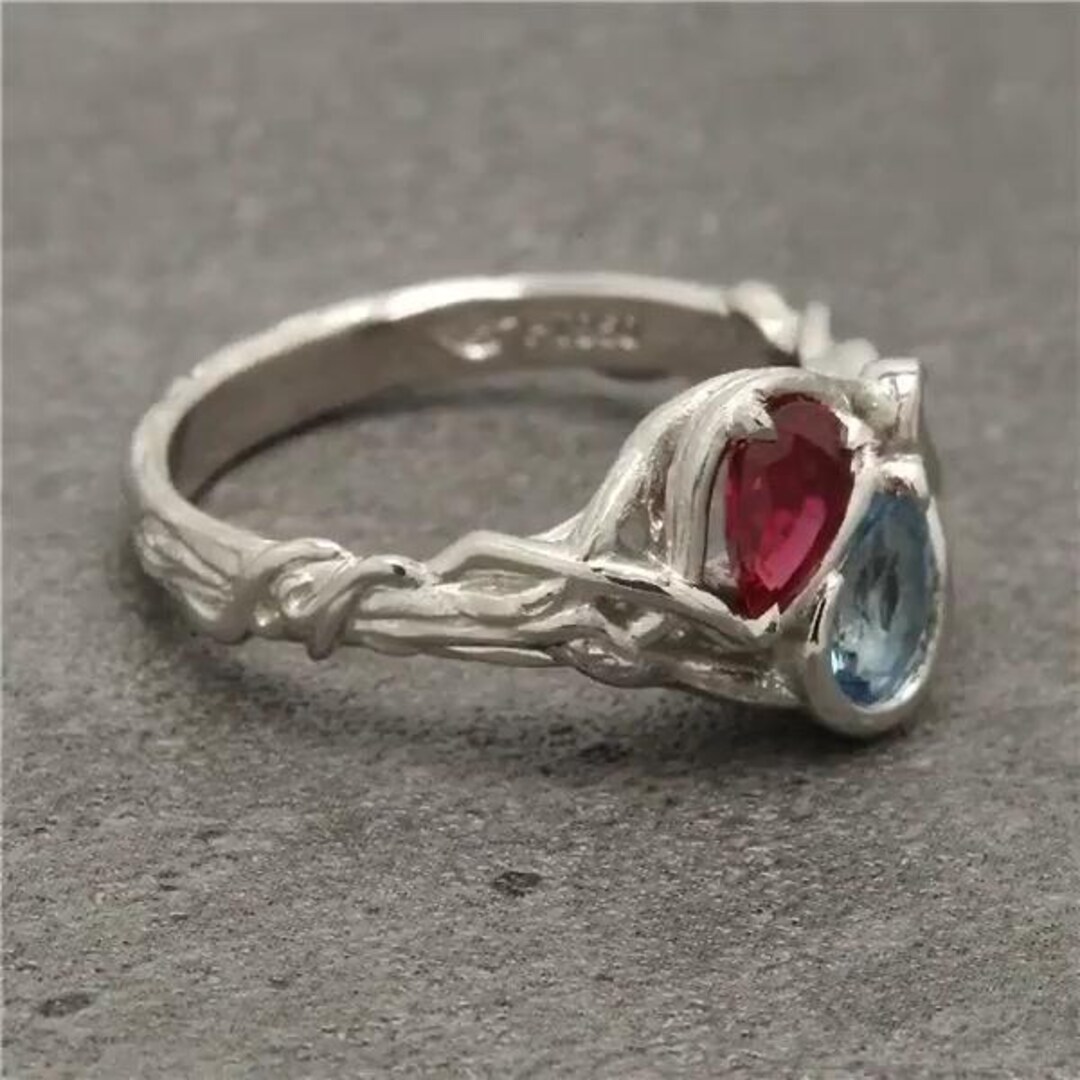 Ruby and Aquamarine Tree Ring and More Family Gemstone Ring Inspiration ...