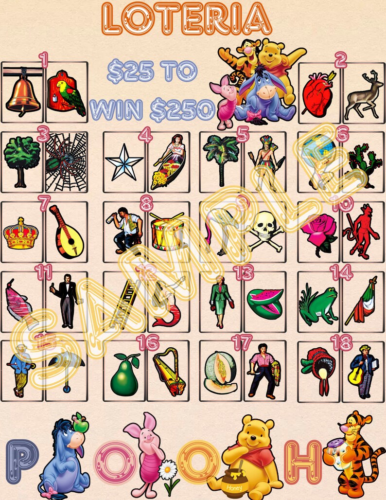 Winnie the Pooh Loteria Board - Etsy