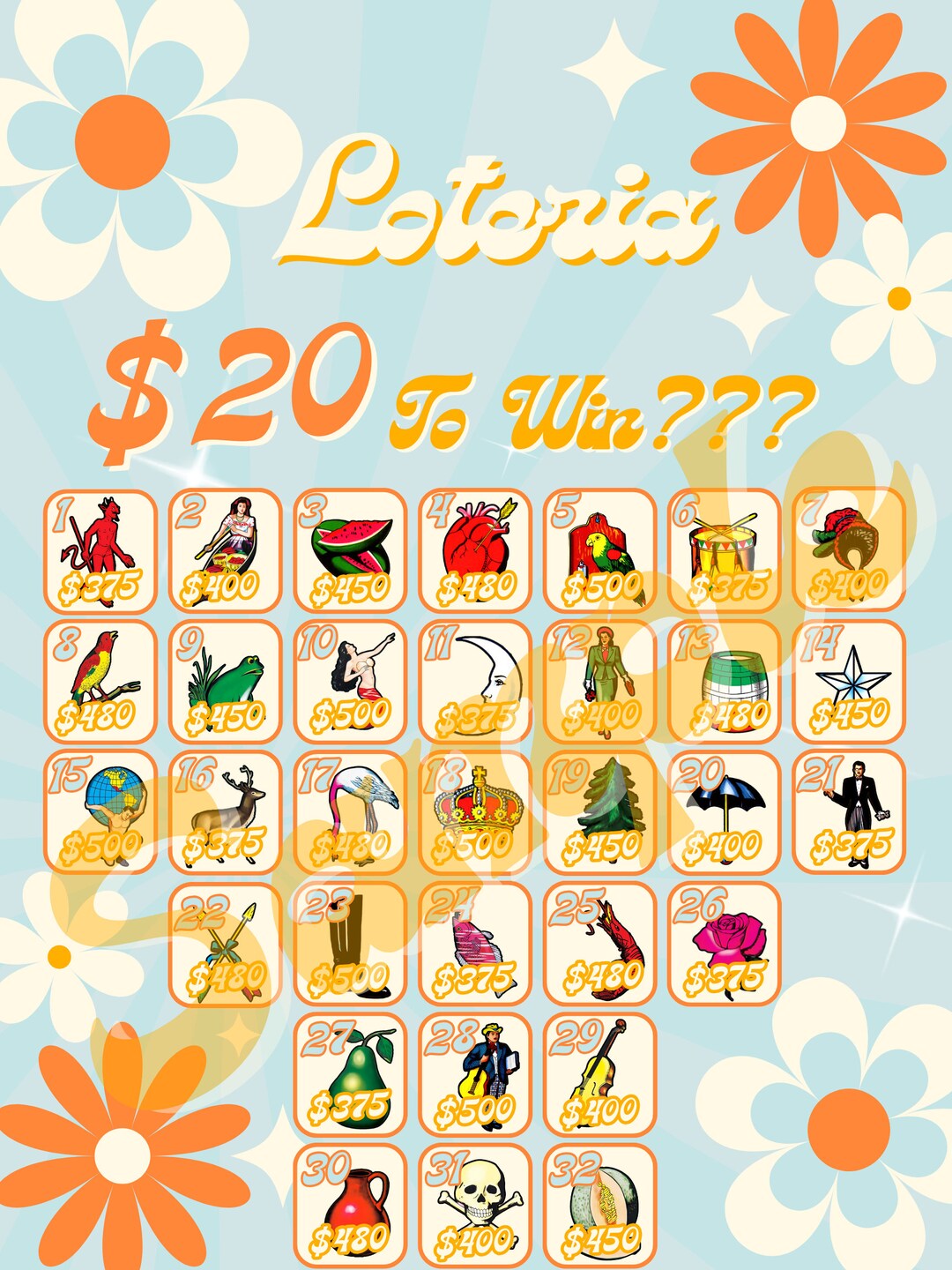 Multicolor Lotería Board - Etsy