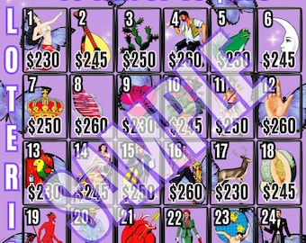 DIGITAL LOTERIA BOARD, First to Fill, Ftf, Loteria Game Boards, 30 ...