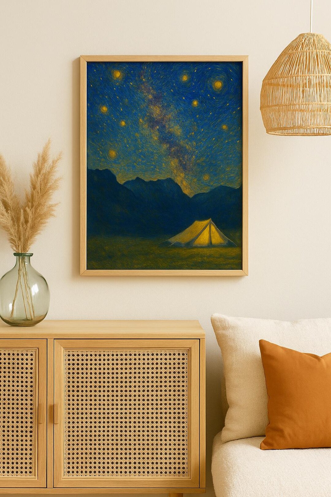 Starry Night Tent Print: Van Gogh Style Galaxy Landscape (digital ...