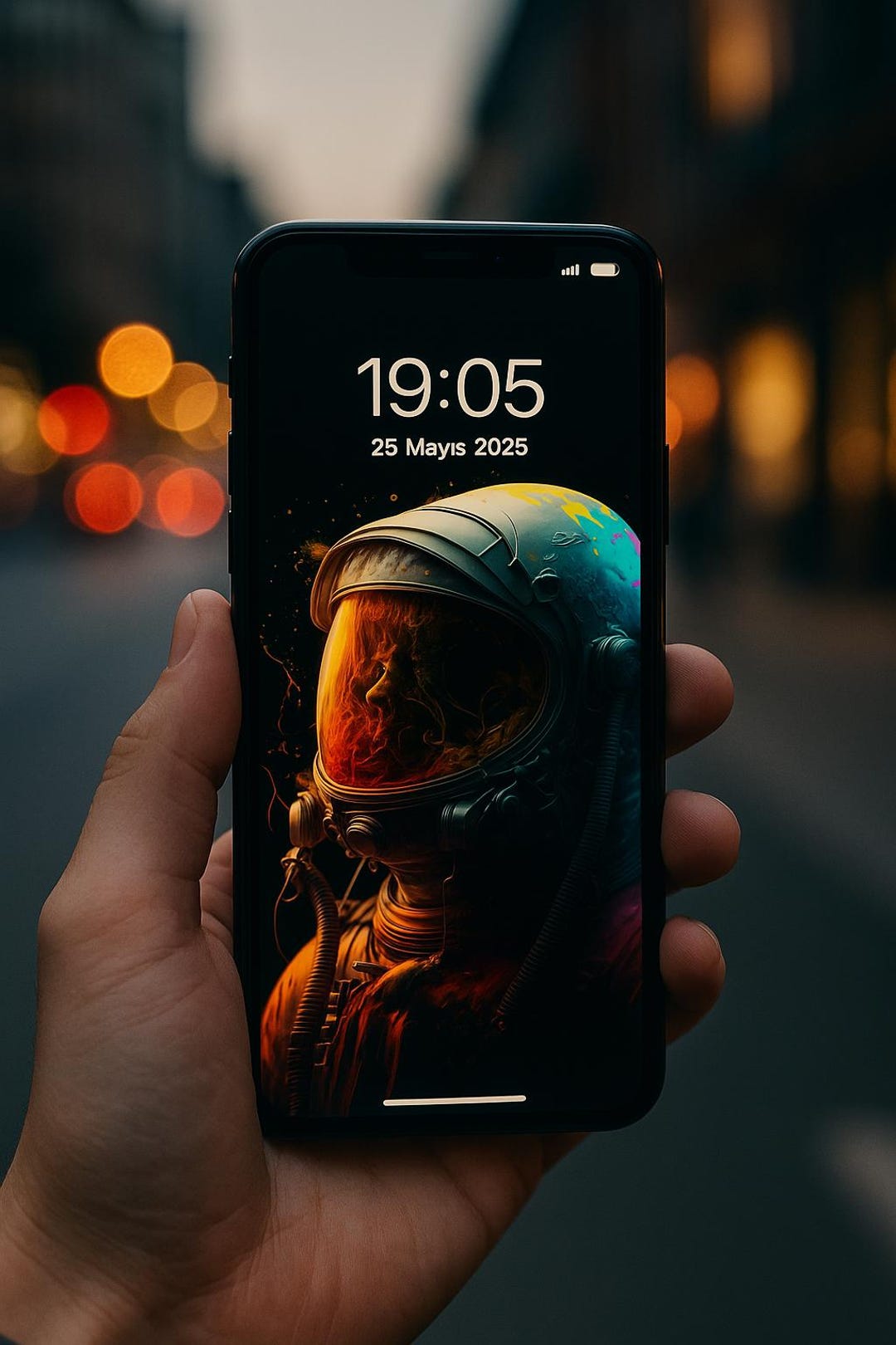 Cyber Astronaut Phone Wallpaper: Sci-fi OLED Display (digital Download ...
