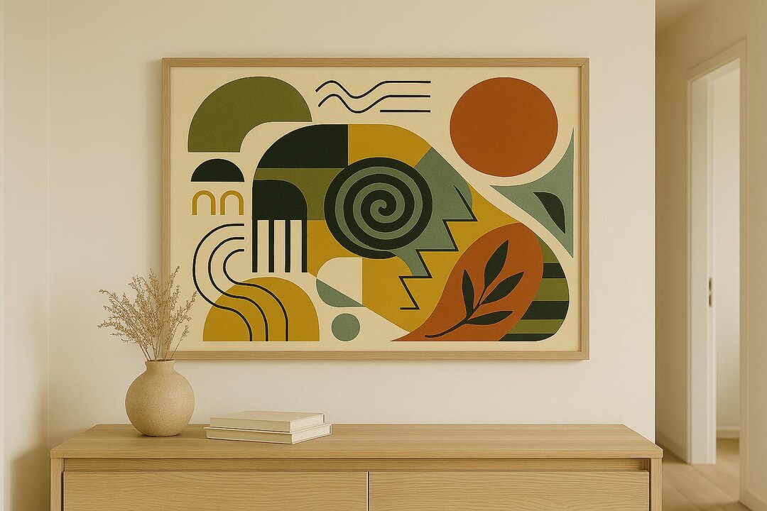 Boho Abstract Printable Poster for Calm Interiors – Earth Tone ...