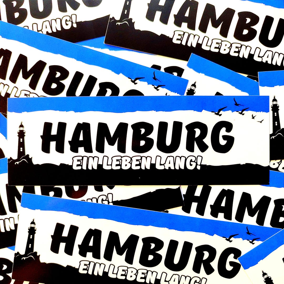 100x Hamburg Sticker/ Aufkleber 'Ein Leben lang'/ Hansestadt/ Fußball ...