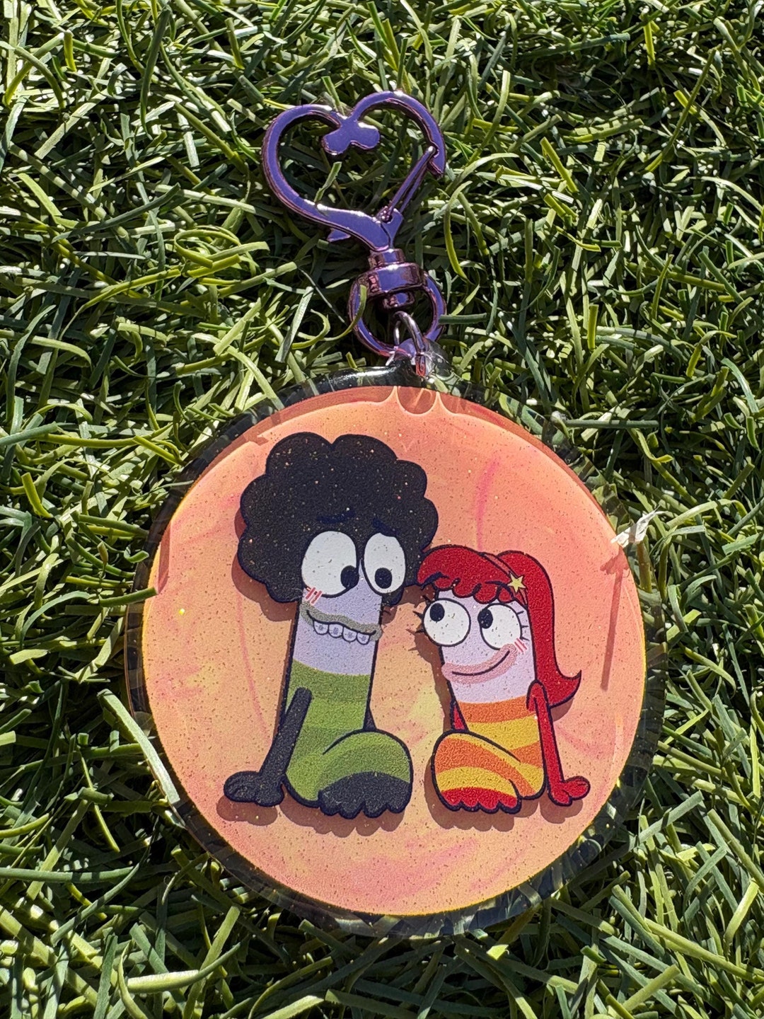 Fish Hooks Bea Oscar Glitter Acrylic Charm - Etsy