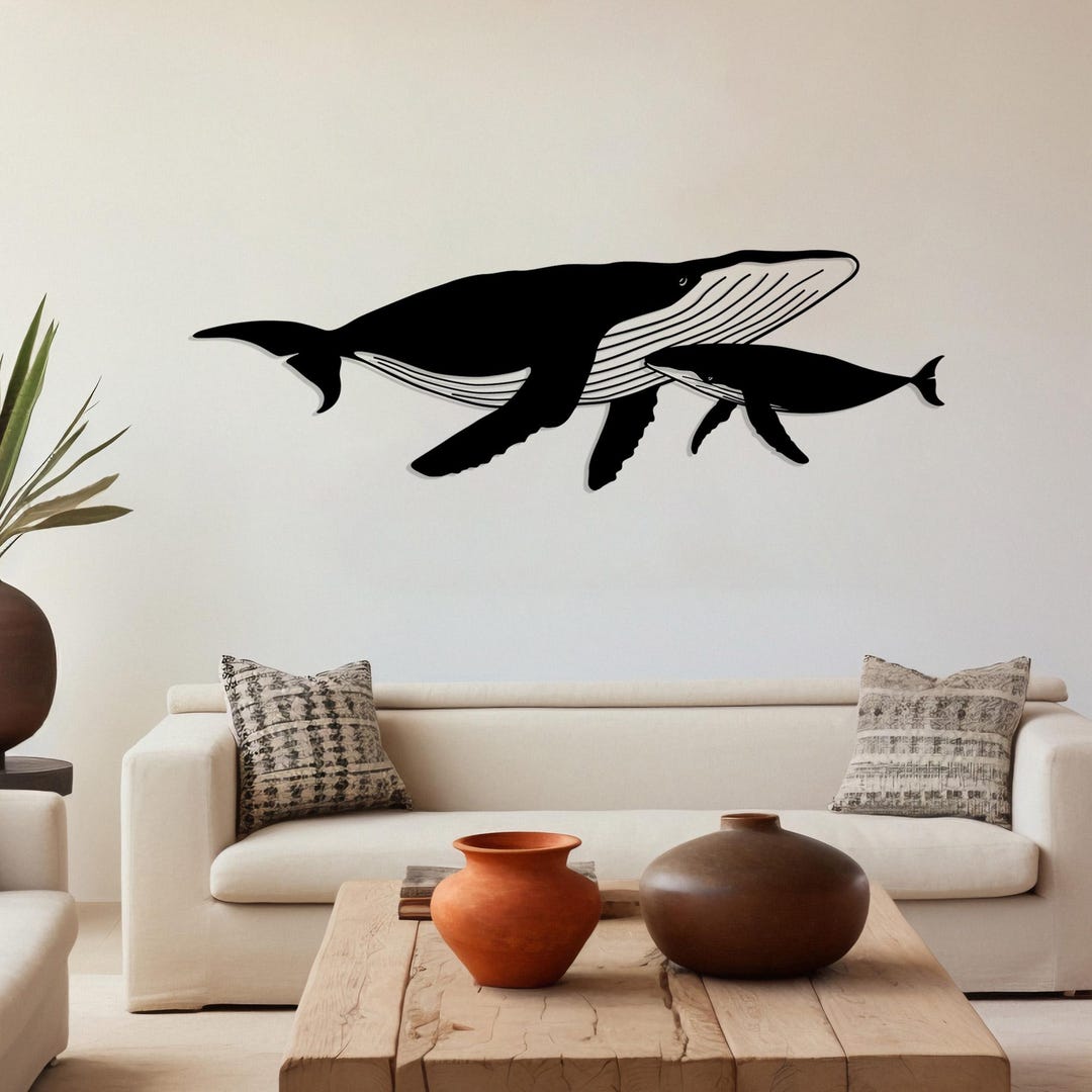 Humpback Whale Art, Metal Wall Decor, Big Whale Wall Decor, Big Blue ...