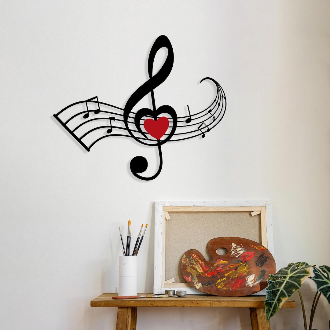Music Notes Decor, Colorfull Metal Wall Art, Home Decor for Music ...