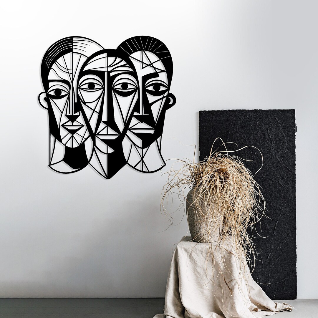 Abstract Wall Art, Metal Wall Decor, Cubism Art, Abstract Faces Picasso ...