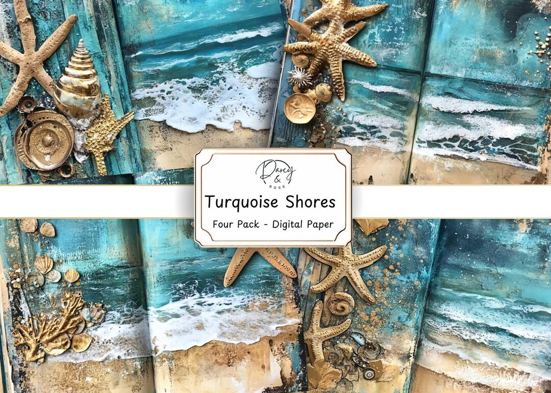 Beach Themed Junk Journal Pages, Digital Download, Beach Printable ...