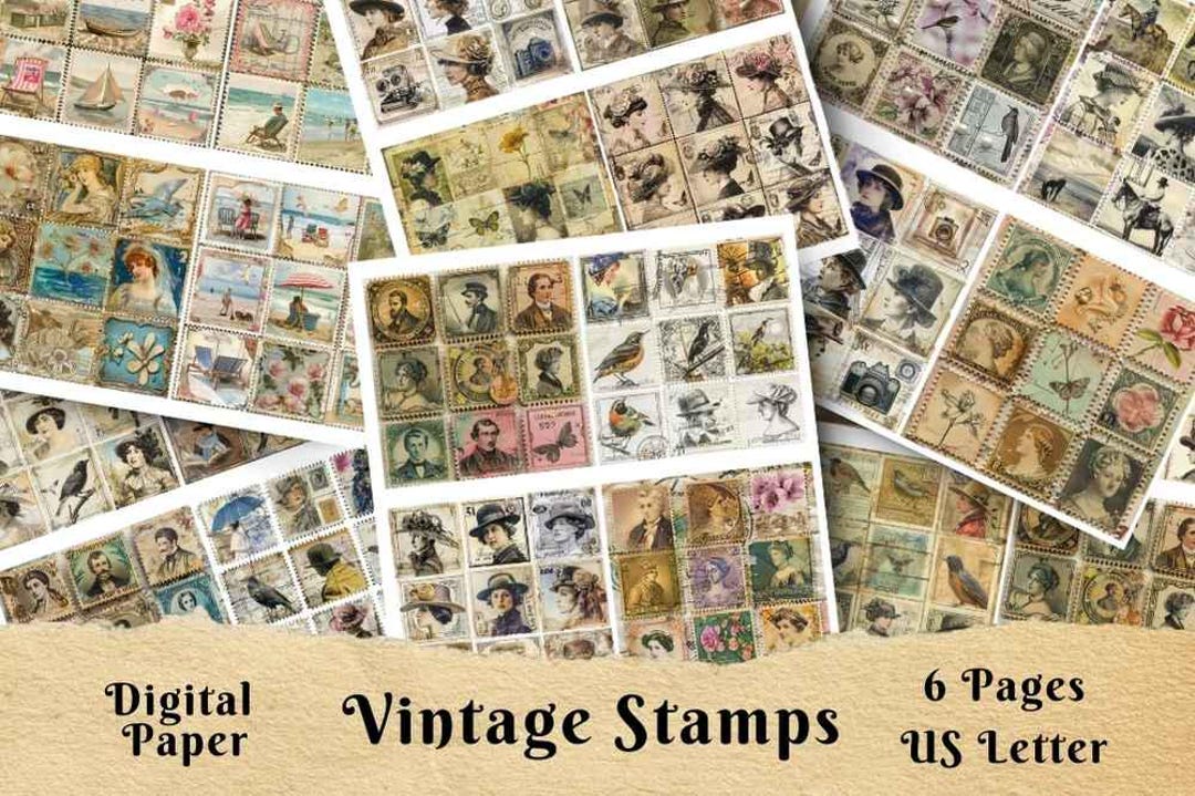 Vintage Postage Stamps: Junk Journaling Ephemera (digital Download) - Etsy