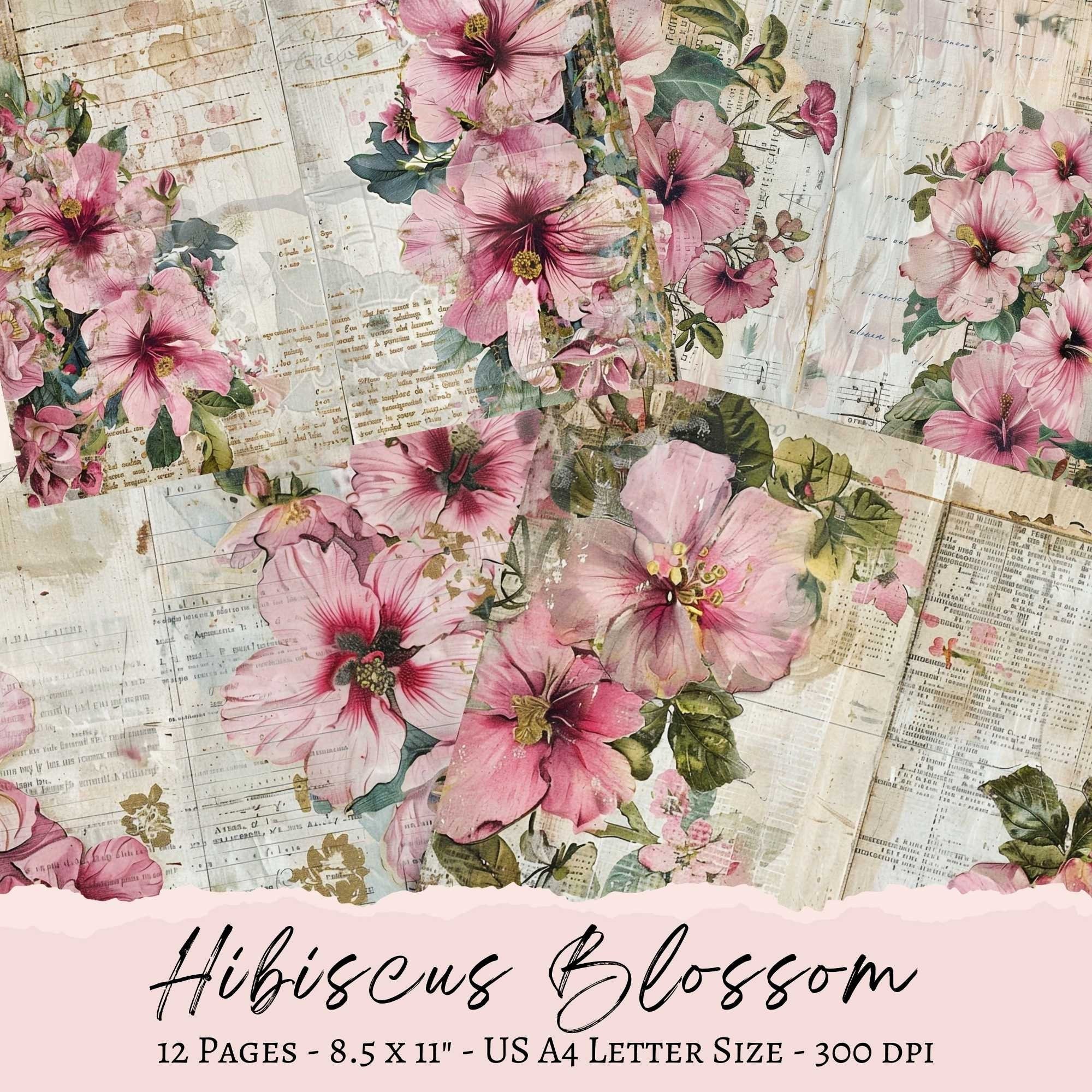 Hibiscus Junk Journal, Hibiscus Pages, Hibiscus Paper, Shabby Ephemera ...
