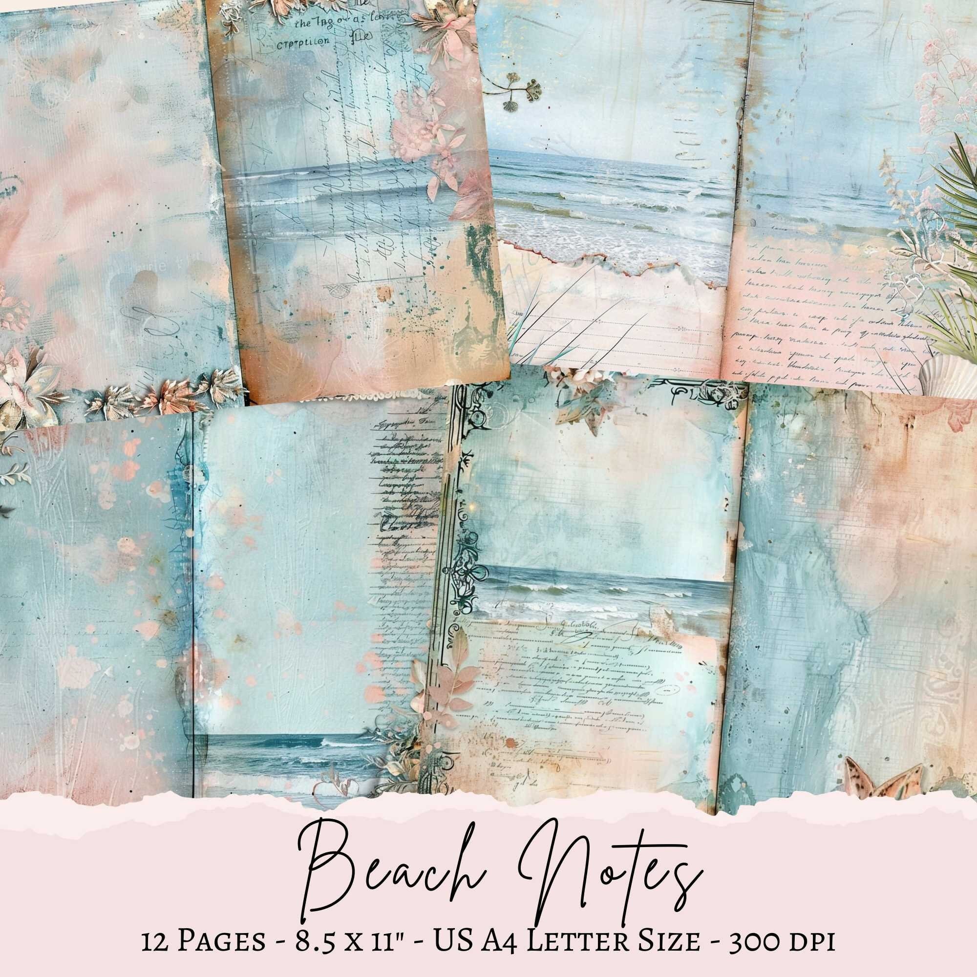 Beach Notes,coastal Journal Page,coastal Paper,beach Paper,beach Pages ...
