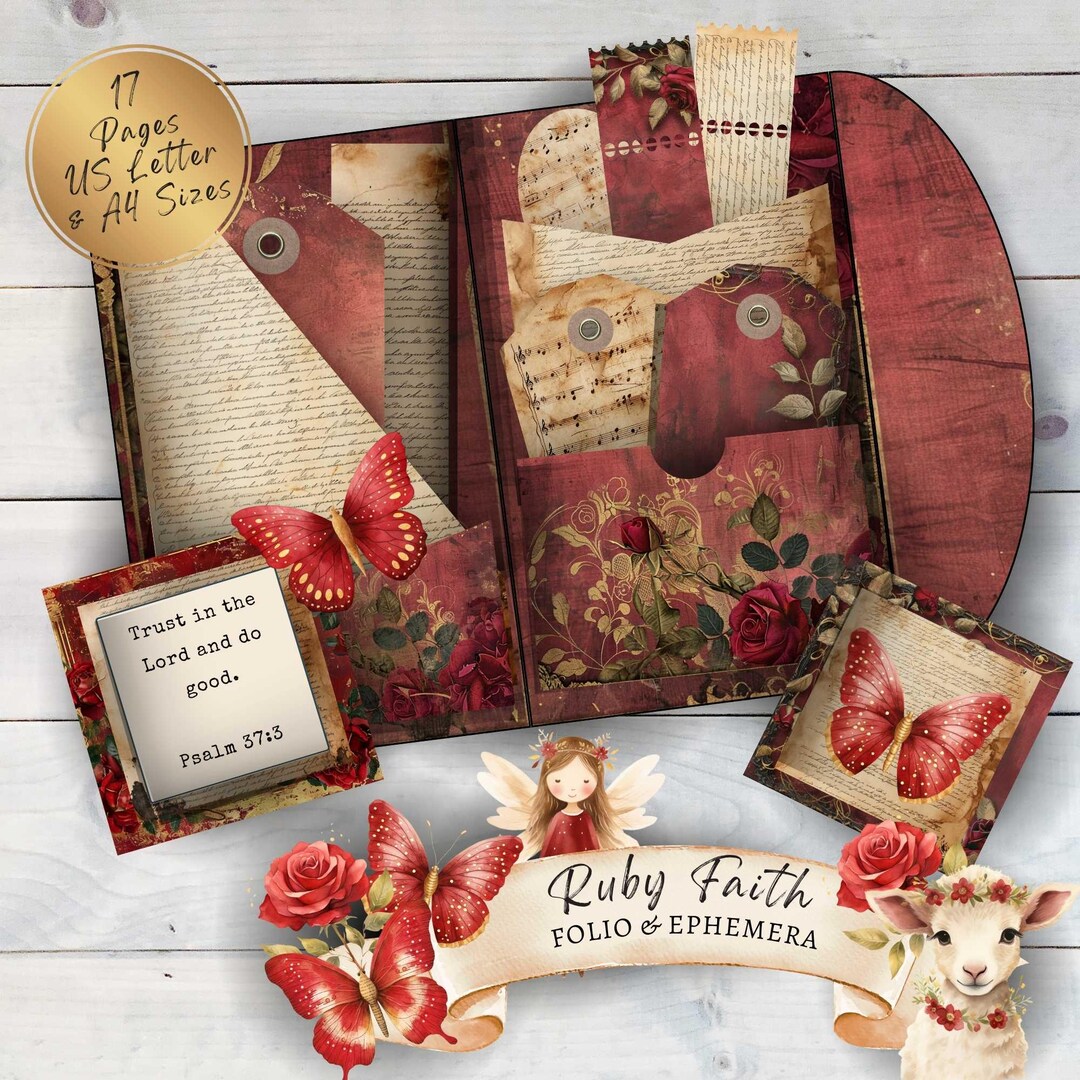 Ruby Faith Prayer Journal Folio: Christian Ephemera (digital Download ...