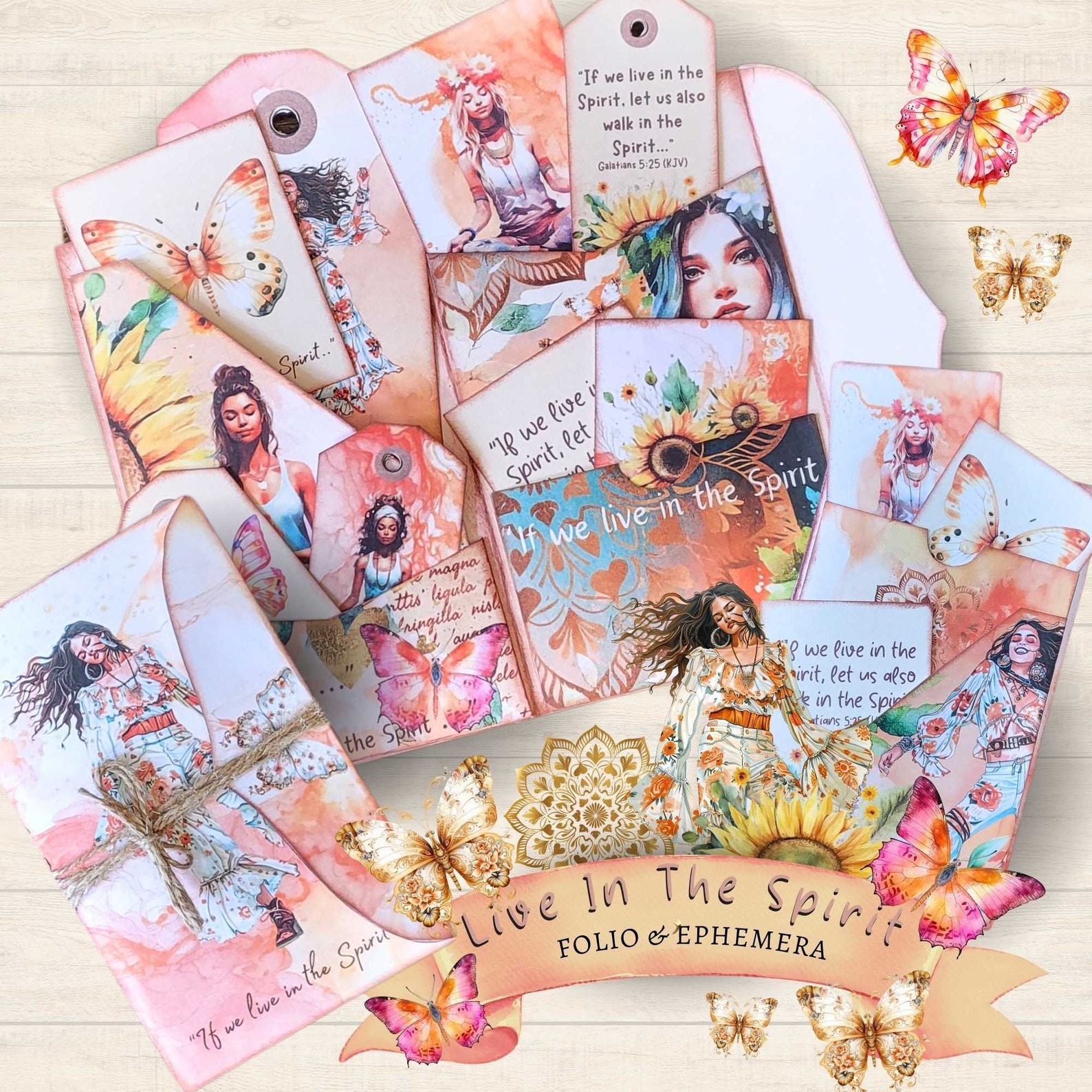 Devotional Prayer Folio Ephemera,christian Journal Kit,religious ...