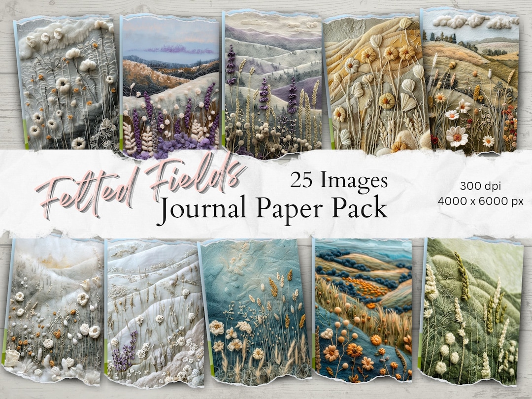 Felted Fields Junk Journal Paper Journal Pages Printable Crafting ...