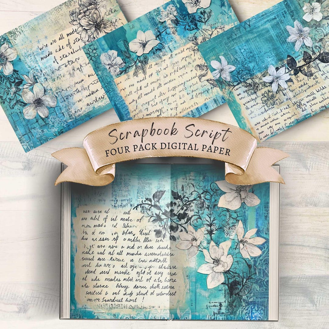 Scrapbook Script, Junk Journal, Handwritten Script, Printable Journal ...