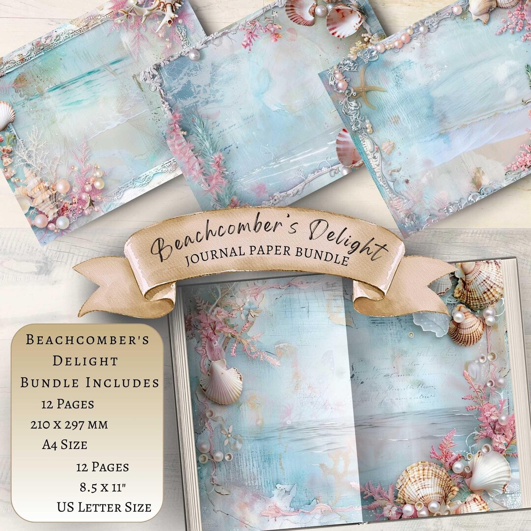 Beachcomber's Delight Junk Journal, Beach Journal Page, Beach Printable ...