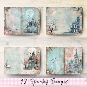 Haunted House, Junk Journal, Printable Paper Page, Digital Download ...