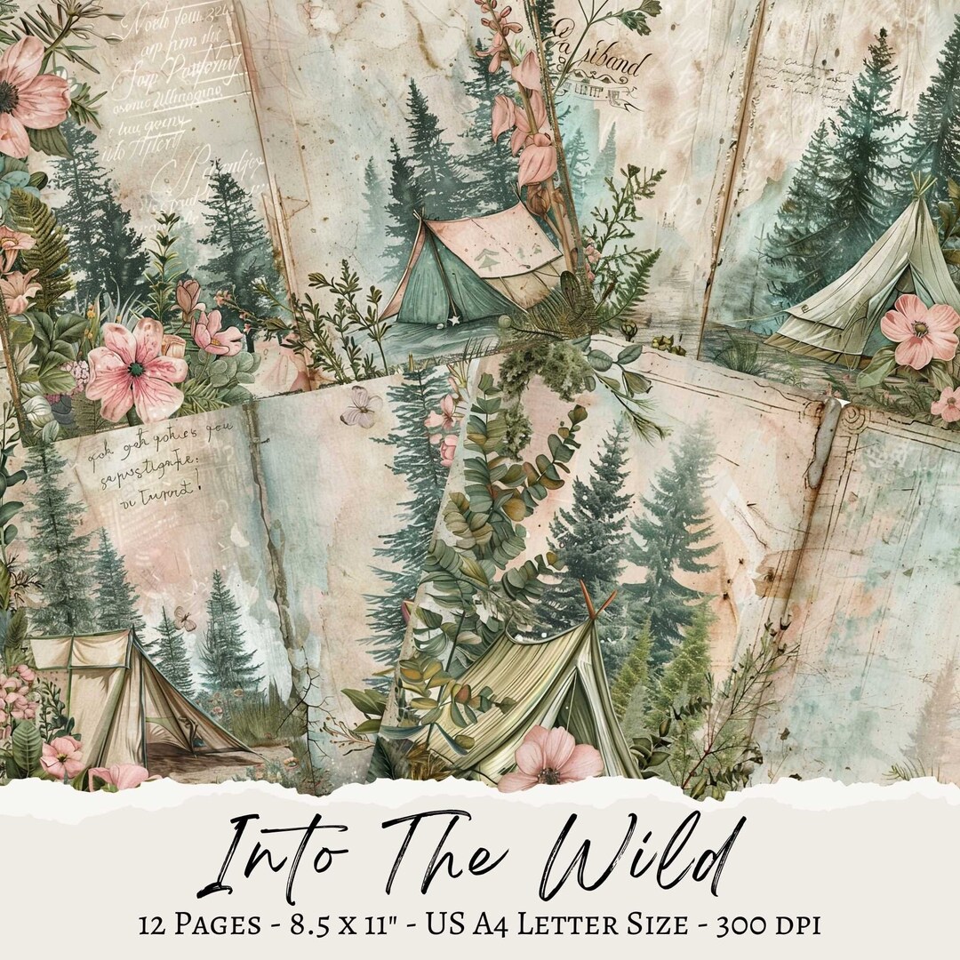 Camping Junk Journal, Camp Trip Paper, Shabby Stamperia, Camping Pages ...