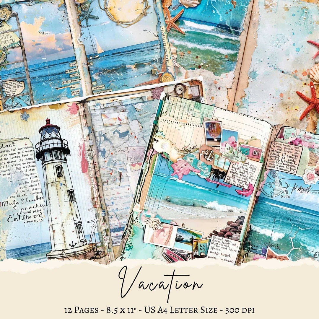 Beach Journal Pages, Scrappy Papers, Shabby Travel, Lighthouse Junk ...